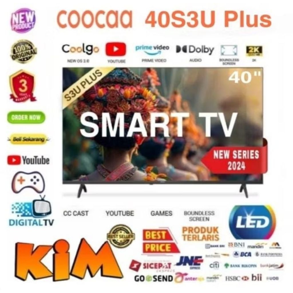 Jual COOCAA 40S3U Plus Smart TV 40 Inch Digital - Coolita 3.0 - 2K LED ...