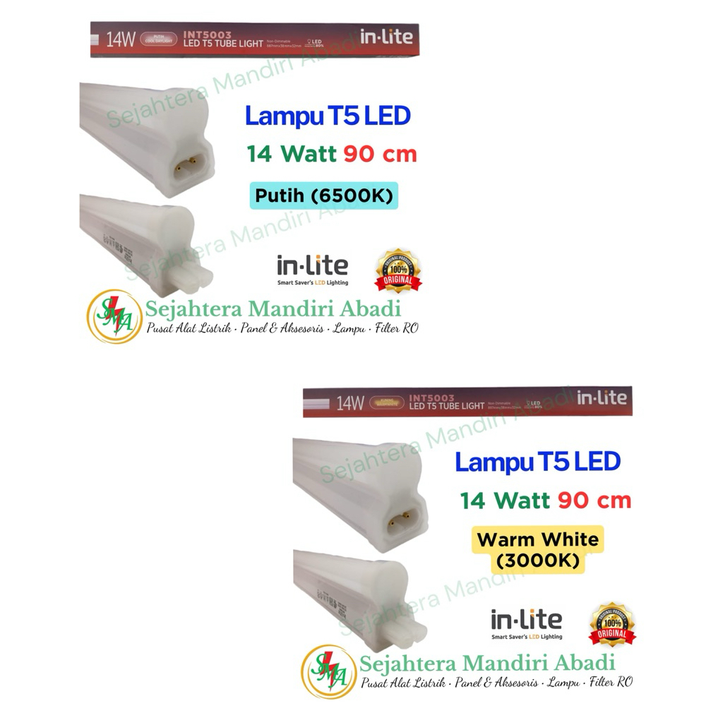 Jual Lampu T5 LED IN-LITE 14 Watt INT5003 InLite LED T5 Tube Light 90cm ...