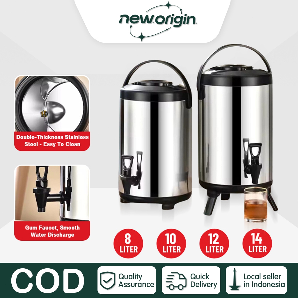 Jual Dispenser Air Dispenser Milk Tea Stainless Steel Termos Besar 8L ...