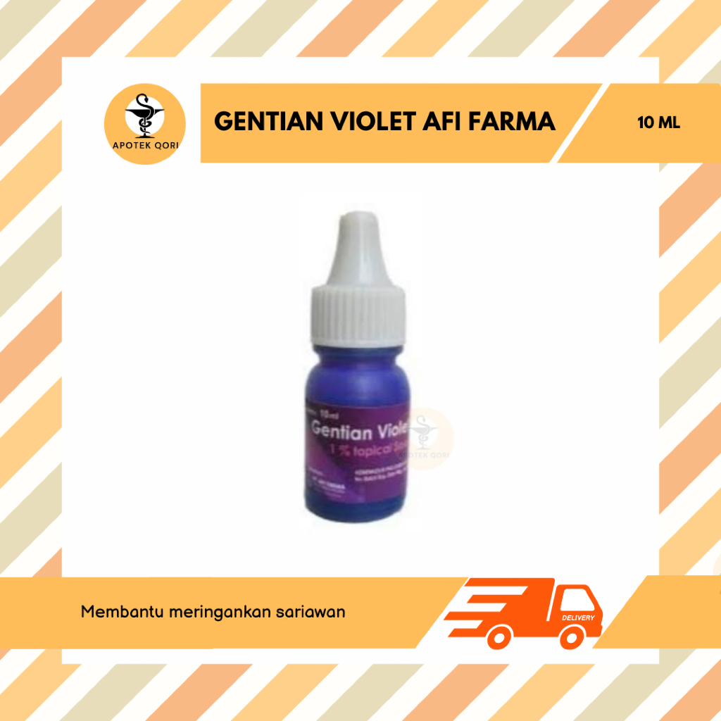 Jual GENTIAN VIOLET AFI FARMA 10 ML/MEREDAKAN SARIAWAN DAN BIBIR PECAH ...