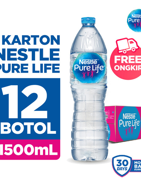 Jual NESTLE PURE LIFE AIR MINERAL 1500ml - 1 DUS ISI 12 botol | Shopee Indonesia