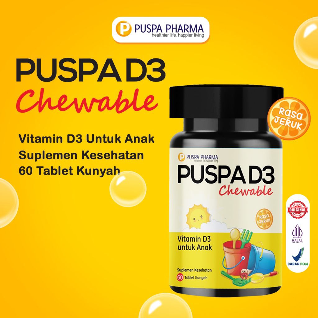 Jual Puspa D3 Chewable 400 Iu Tablet Kunyah Rasa Jeruk Memenuhi 7029