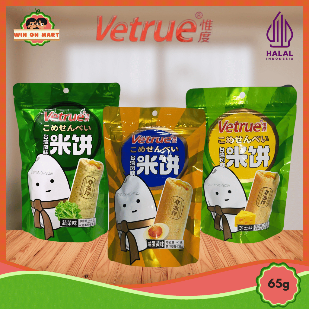 Jual Vetrue Taiwan Flavour Rice Crackers Rasa Salted Egg Yolk, Cheese ...