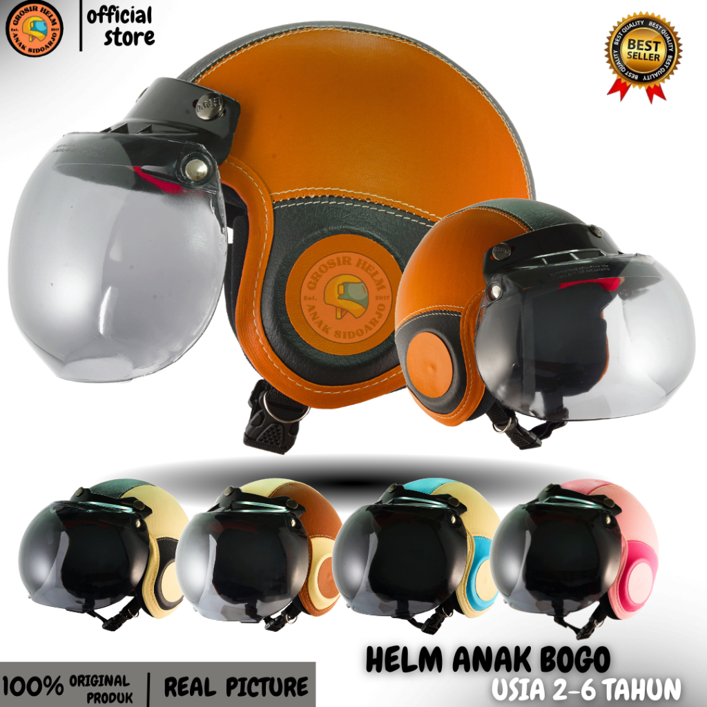 Jual Helm Motor Anak bogo Retro usia 2-6 Tahun poloss - helm anak ...
