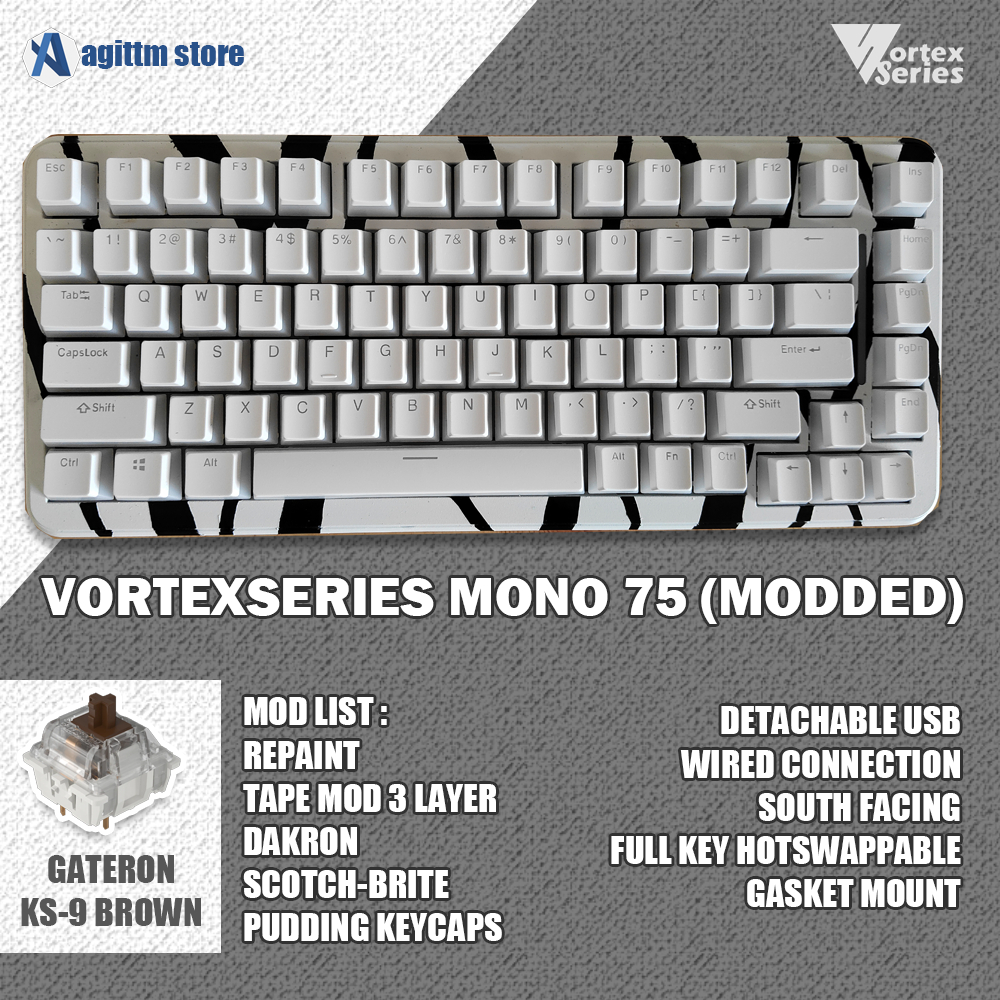 Jual [Modded] Vortex Series Mono 75 | Mechanical Keyboard | Shopee ...