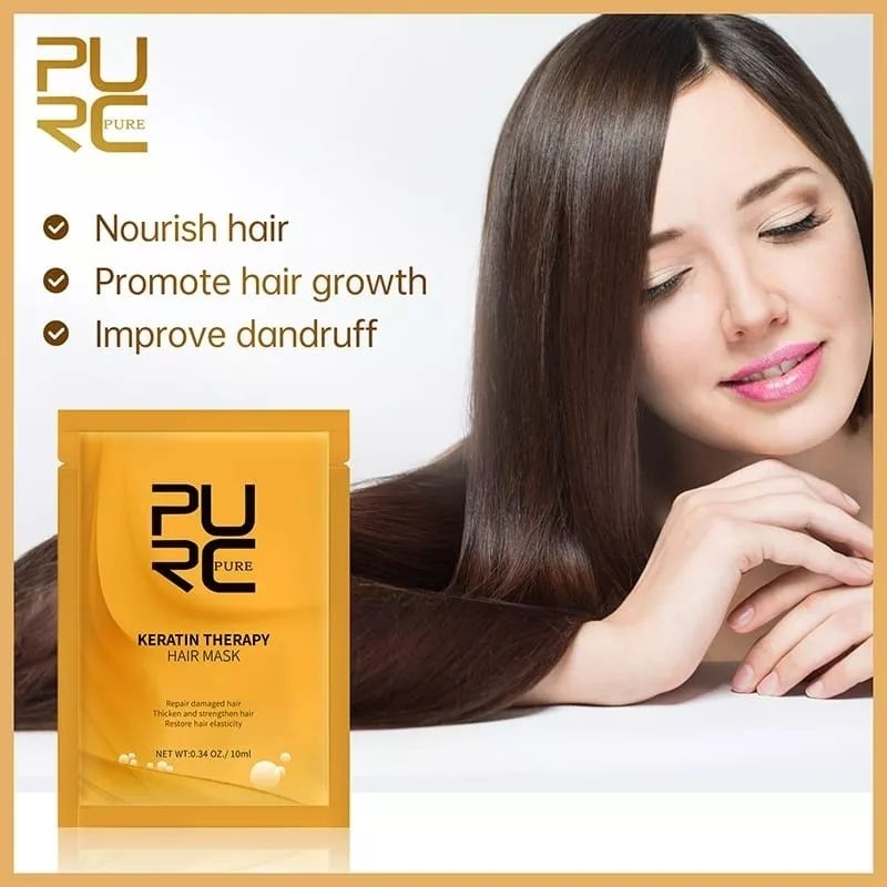 Jual (COD) PURC Keratin Therapy Hair Mask Sachet 10 ml Masker Rambut ...