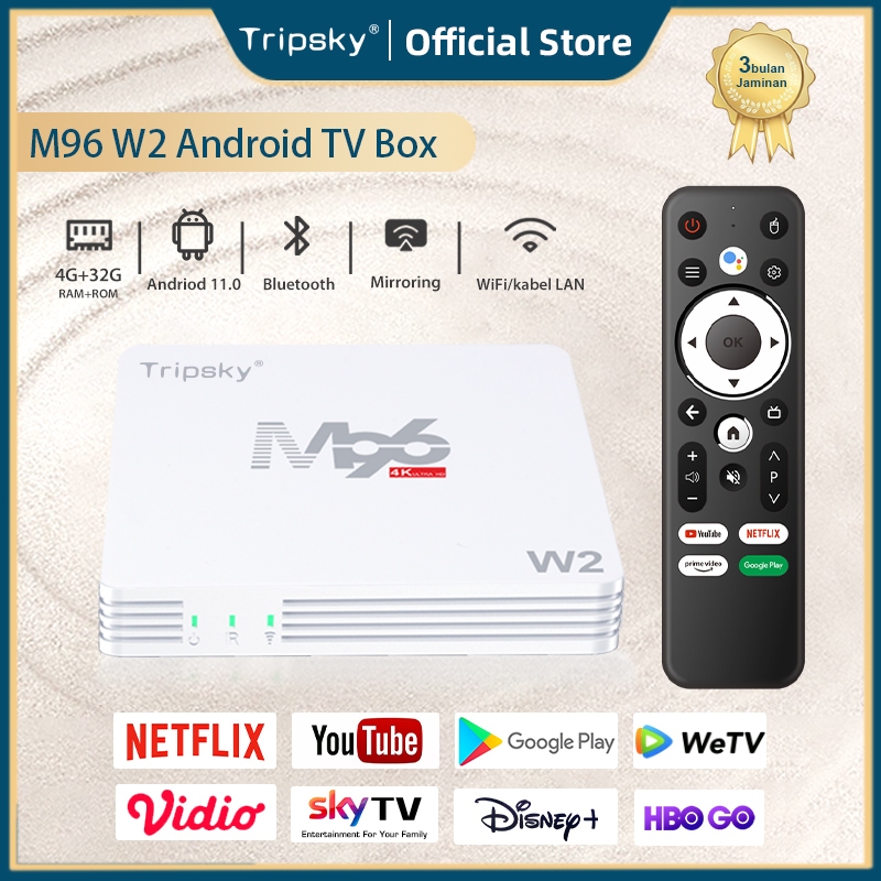 Jual Tripsky M96 Android Tv Box M96W2 Smart Tv Box Android 11 4GB RAM 32GB ROM WIFI 4K Digital ...