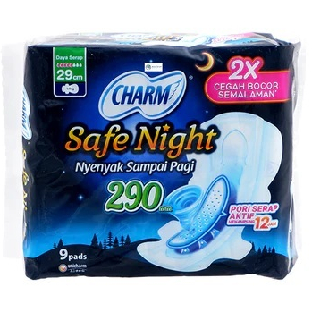 Jual Pembalut Malam Charm Safe Night 29cm , 35cm all varian | Shopee ...