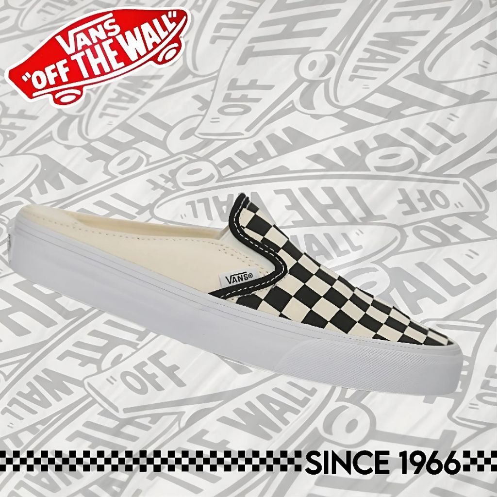 Jual VANS SLIP ON CHECKERBOARD MULE BLACK/WHITE ORIGINAL | Shopee Indonesia