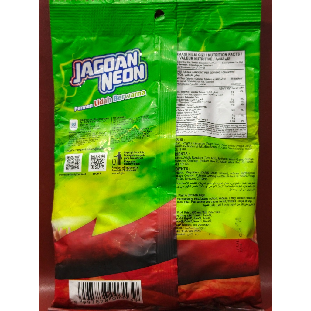 Jual Jagoan Neon Permen Lidah Berwarna 125g | Super Zuper Permen Asam ...