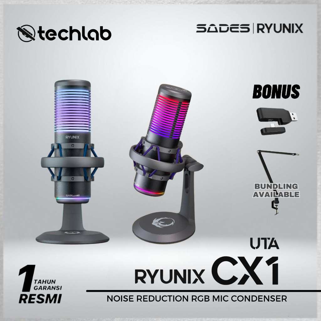 Jual Sades Ryunix Uta CX1 / CX-1 Noise Reduction Mic Condenser Gaming ...