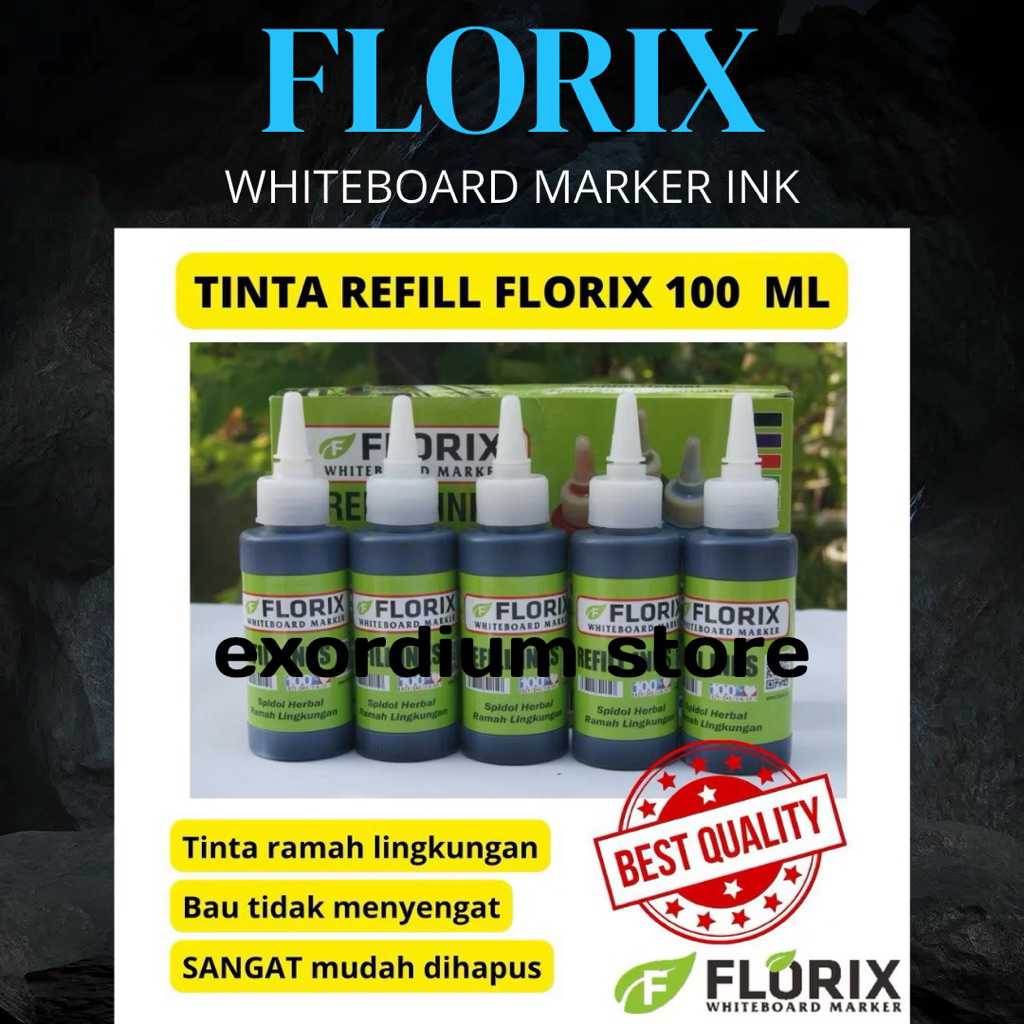 Jual Tinta RefilL Spidol Whiteboard Marker FLORIX 100 ml 1 Pack isi 5 ...