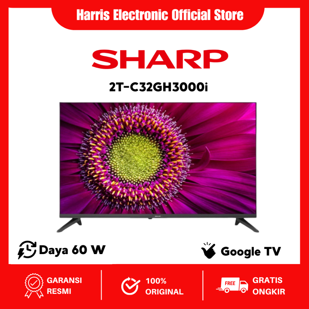 Jual TV LED Sharp 32 Inch 32" 2T-C32GH3000i Res 2K Google TV Smart 32GH3000i C32GH3000i | Shopee ...