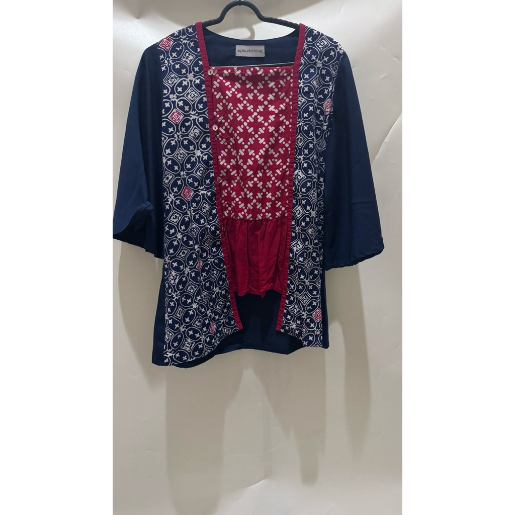 Jual BATIK BIRU MERAH BEST SELLER AQILA CLOTHING | Shopee Indonesia