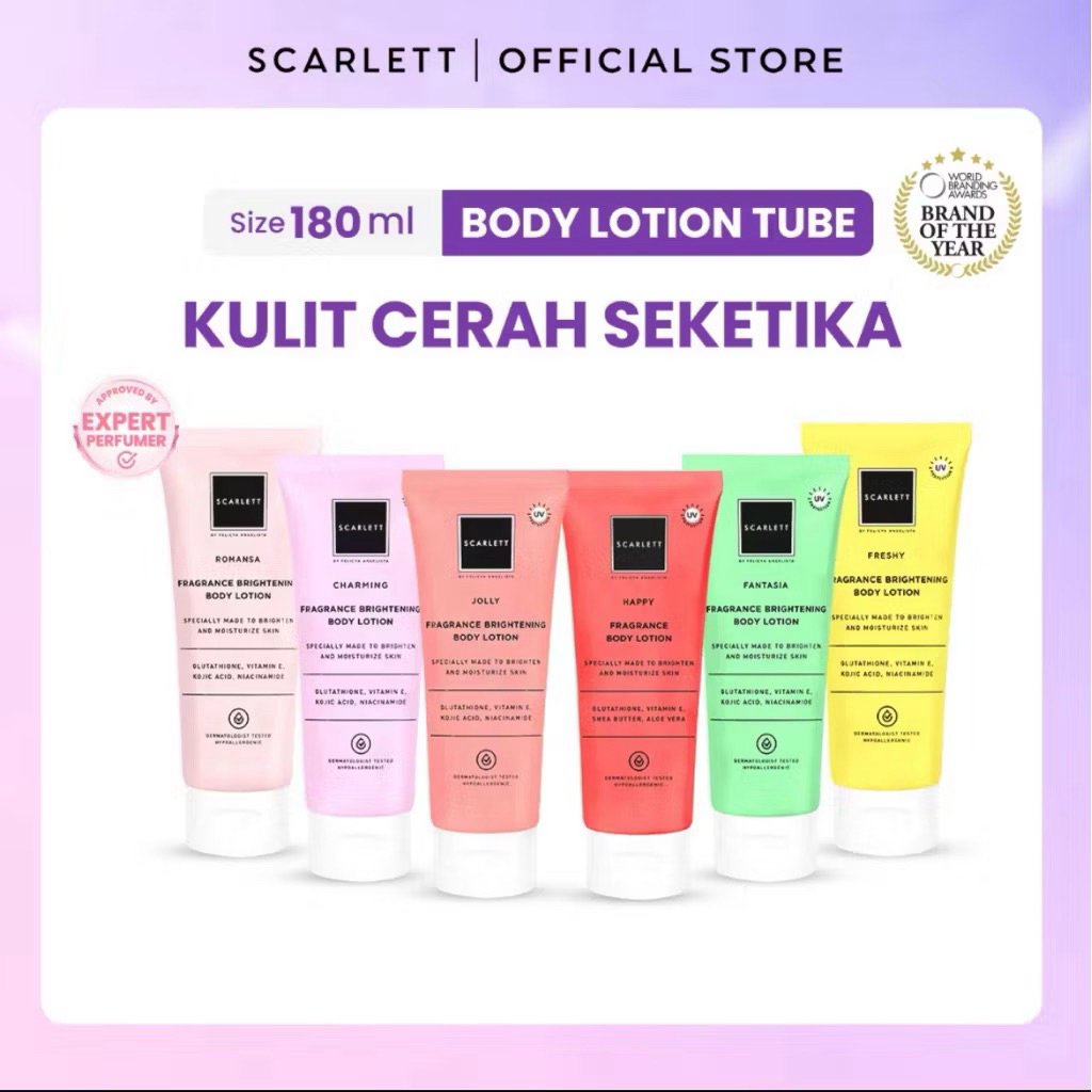Jual Scarlett Fragrance Brightening Body Lotion Bright Mood Booster ...