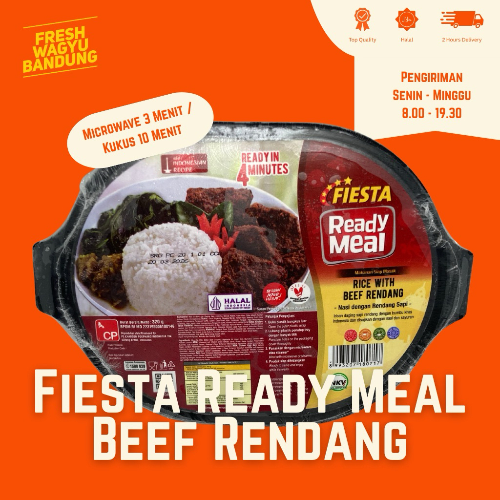 Jual FIESTA READY MEAL BEEF RENDANG RICE Nasi Rendang Sapi Instan 320g ...