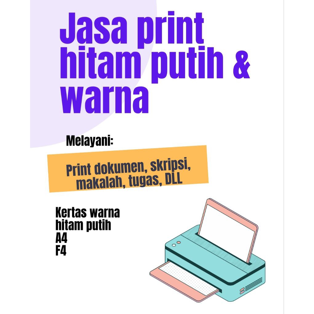 Jual JASA PRINT A4 /CETAK DOKUMEN, SOAL TUGAS, MAKALAH, PROPOSAL ...