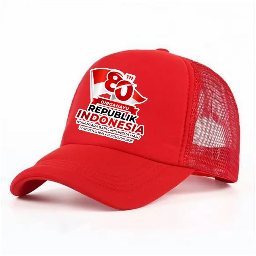 Jual TOPI TRUCKER JARING HUT RI KE 80 TAHUN TERBARU INDONESIA 2025 ...