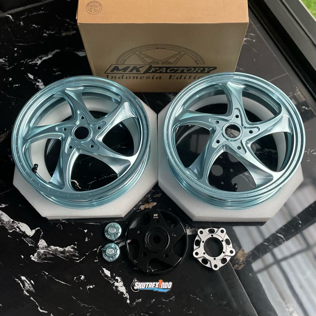 Jual Velg MK Factory M17 Ice Blue Front & Rear Vespa Sprint Prima LX S ...
