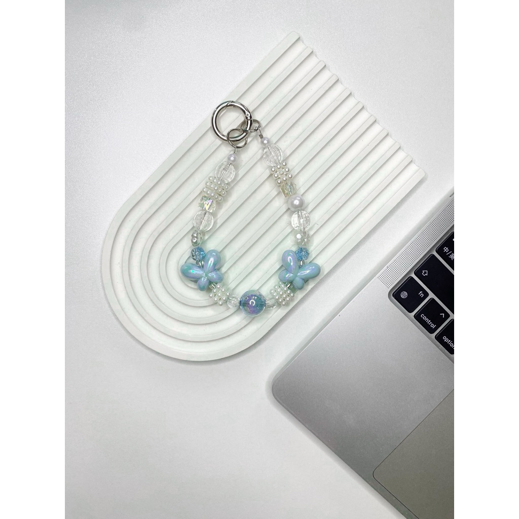 Jual Fiyu - Phone Strap Butterfly Blue Manik Premium | Shopee Indonesia