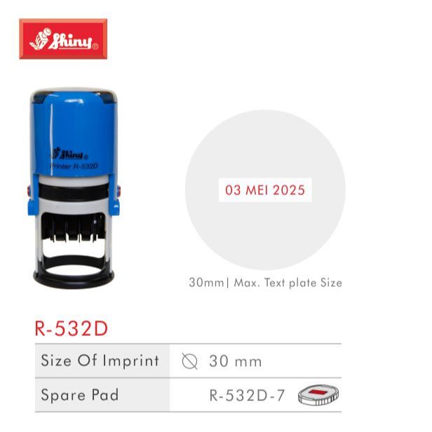 Jual Stempel Shiny R-532-D Custom Huruf/otomatis self ink | Shopee ...