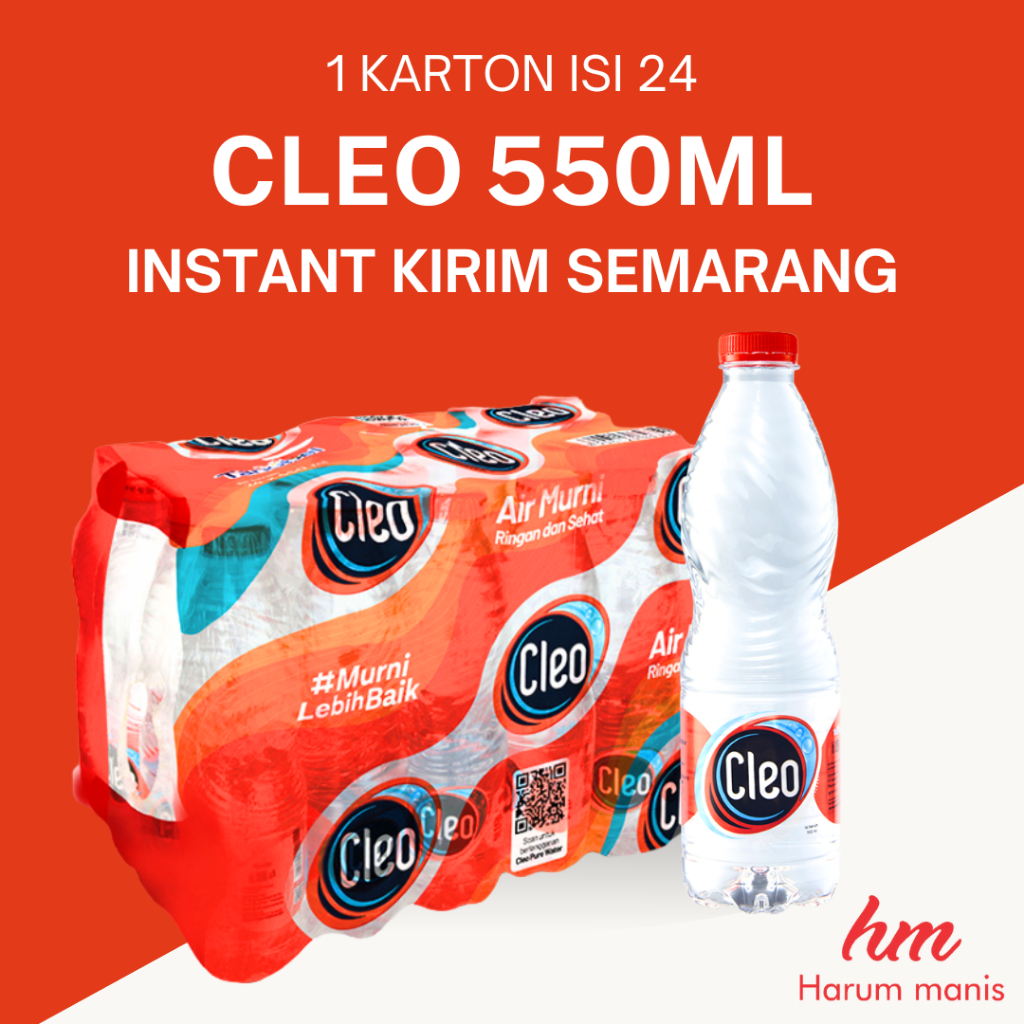 Jual Cleo Air Mineral Botol Tanggung 550ml isi 24 Kirim Instant ...