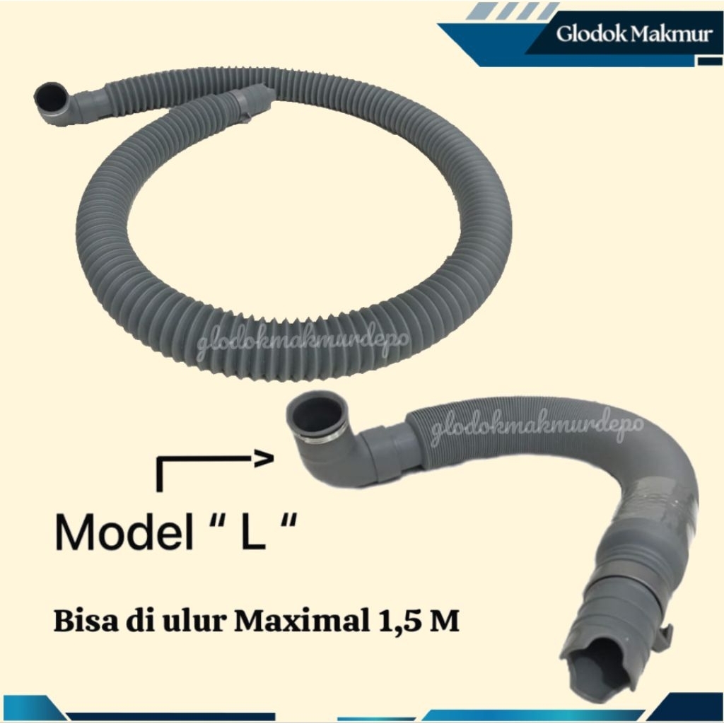 Jual SELANG FLEXIBLE FLEKSIBEL PEMBUANGAN AIR MESIN CUCI 1 TABUNG LG ...