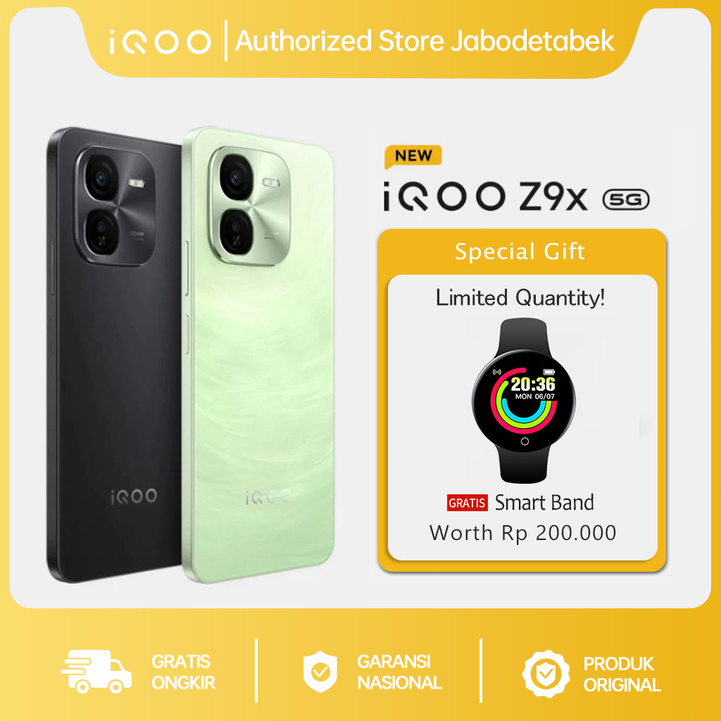 Jual vivo iQOO Z9x Snapdragon 6 Gen 1 4nm, 6000 mAH, 1000 nits 120hz eye-care display, Dual ...