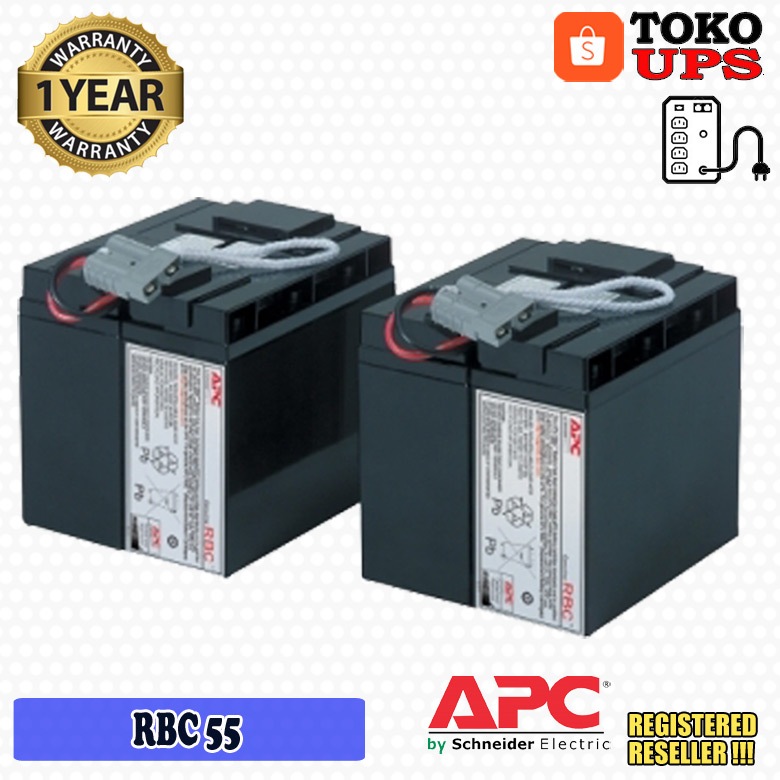 Jual APC RBC55 RBC 55 Battery Replacement Original for SMT2200i SMT3000i SUA3000XLI | Shopee ...