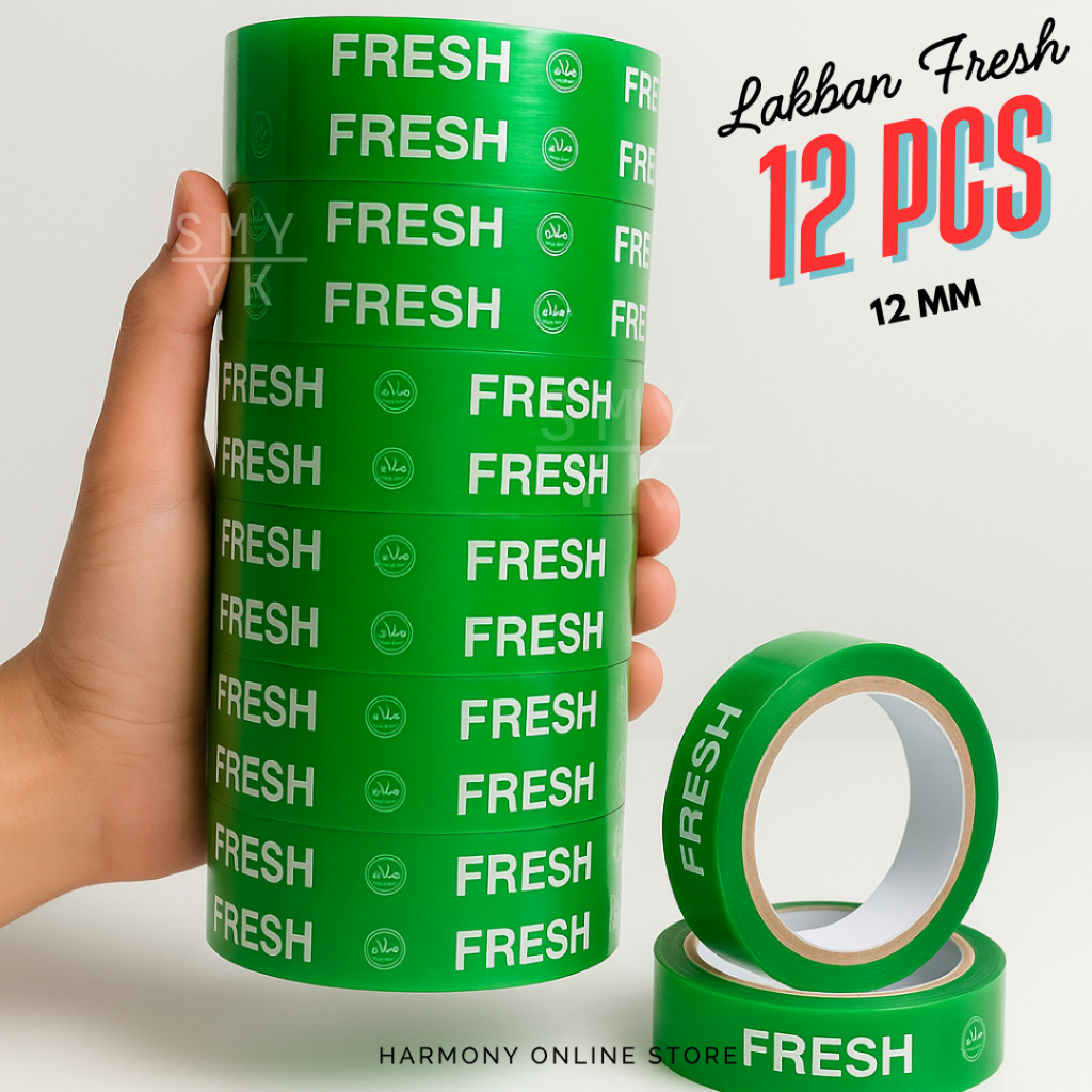 Jual 12 PCS Lakban Fresh Halal 12mm - Lakban Segel Makanan Fresh Halal ...