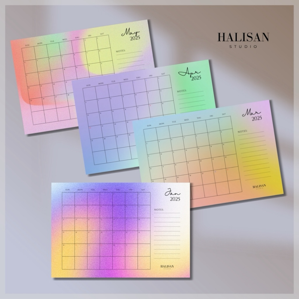 Jual Kalender Planner 2025 Gradasi - Kalender Meja 2025 - Mini Desk ...