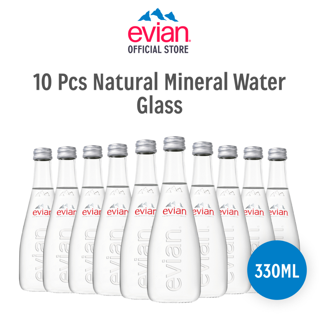 Jual Evian Natural Mineral Water Glass 330 ml x10 | Shopee Indonesia