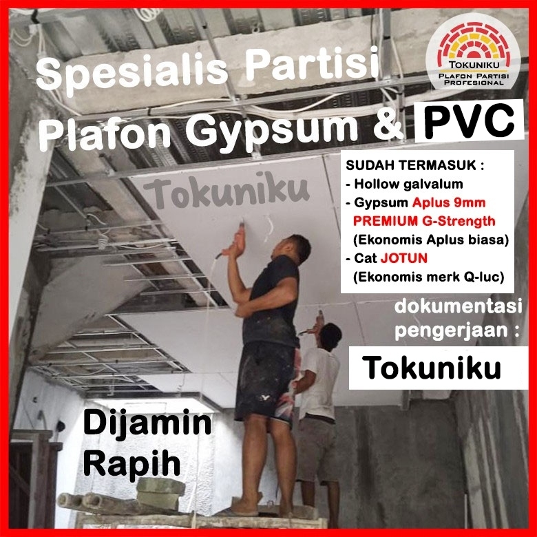 Jual Pasang Plafon Gypsum volume 21 - 50m2 Custom Plafon Atap Tokuniku ...