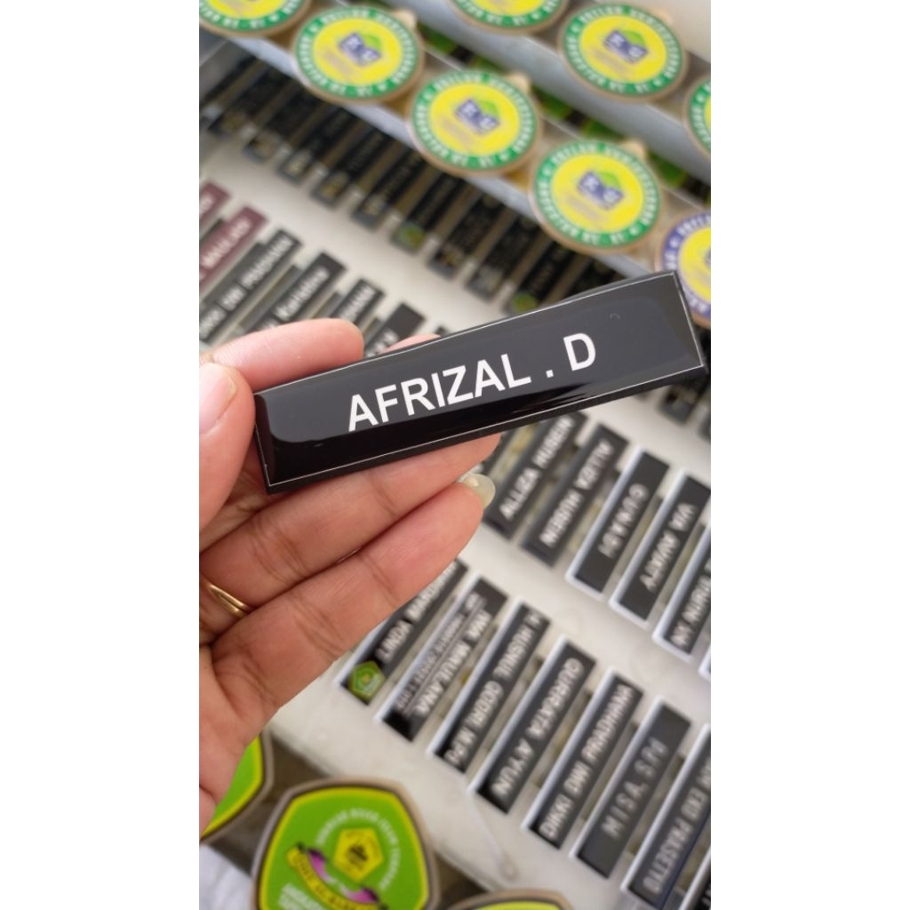Jual Name tag#Nama Dada hitam full glossy | Shopee Indonesia