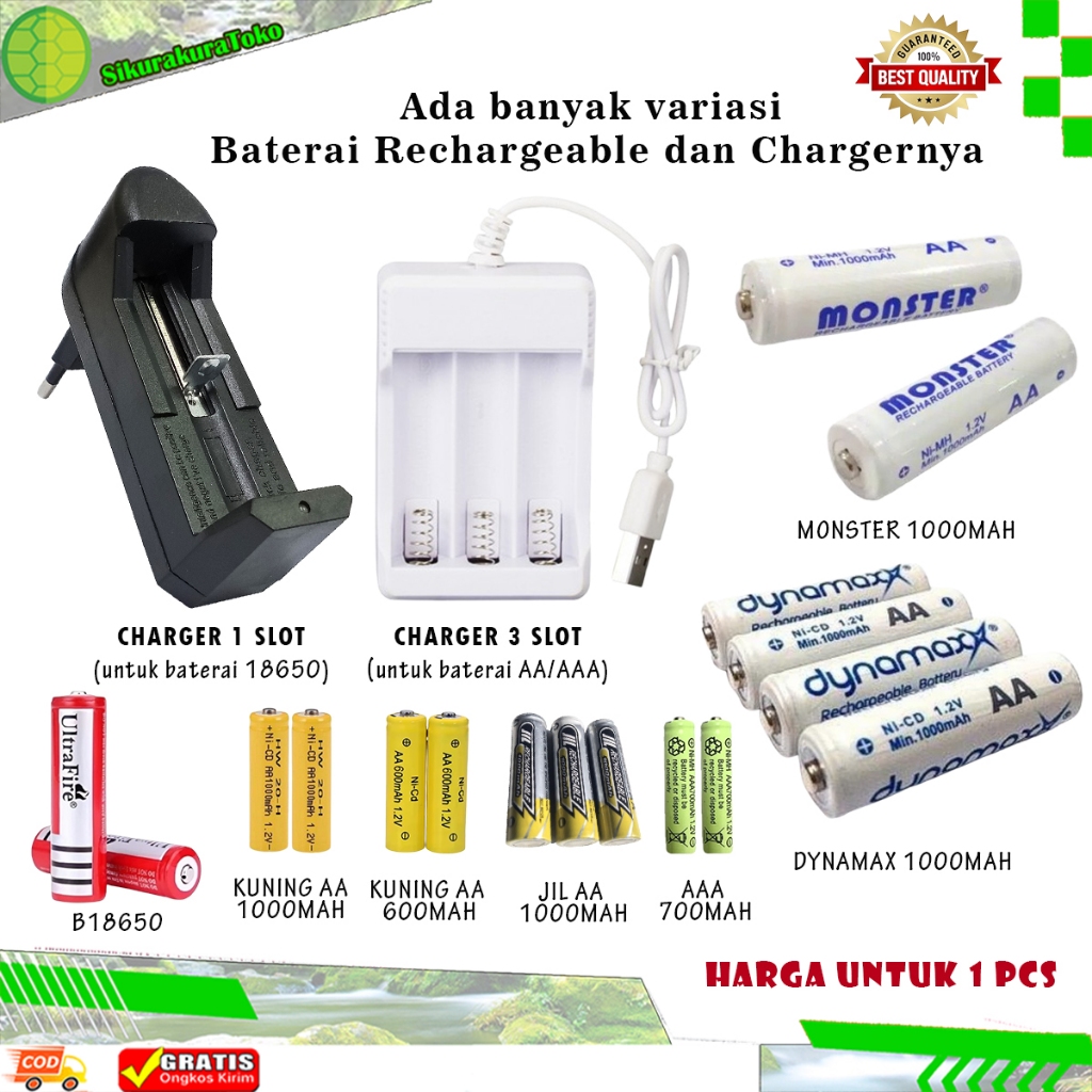 Jual (SKR) Baterai A3 A2 dan Cas Charger 1 & 3 slot Batre Battery ...