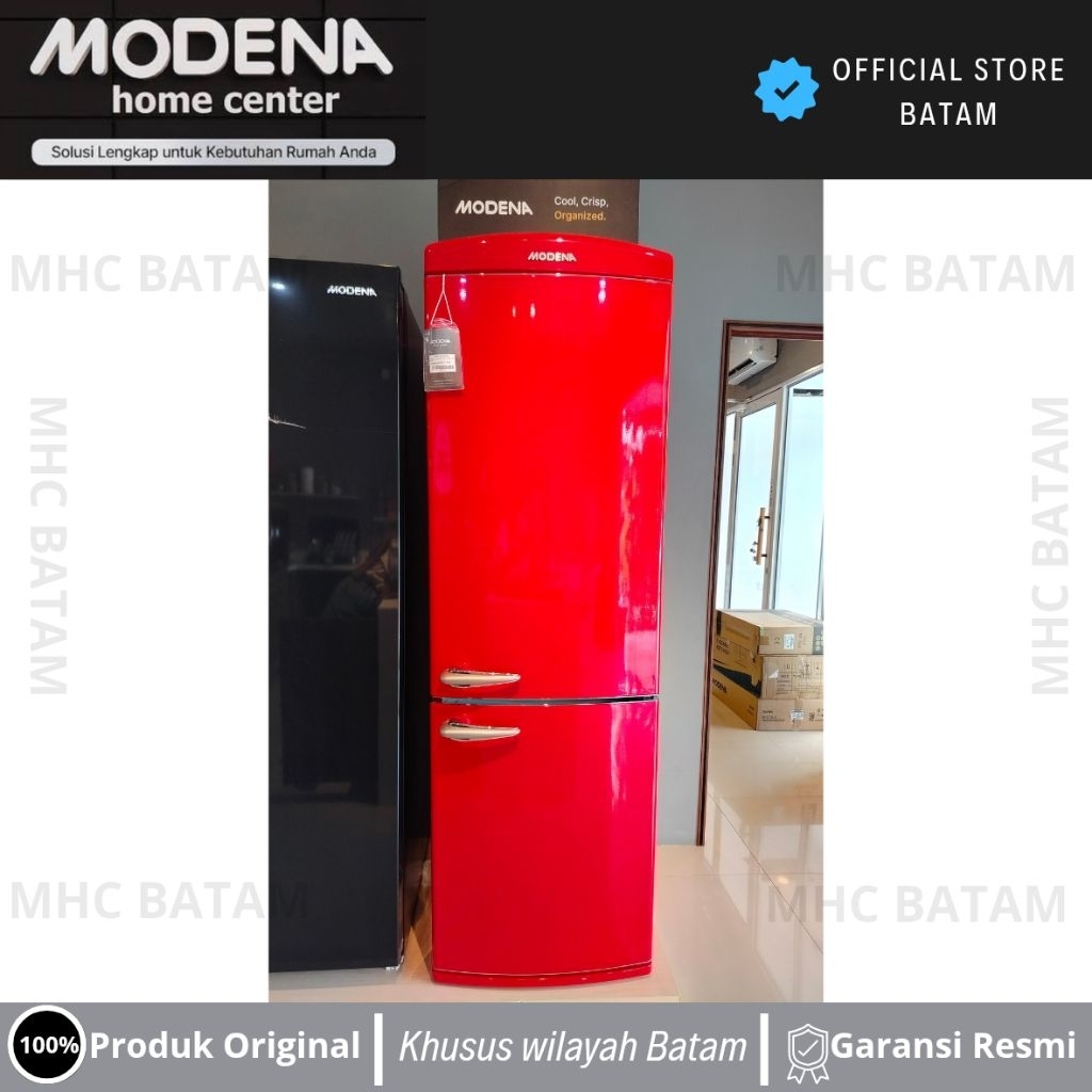 Jual MODENA OFFICIAL STORE BATAM RF 2332 R KULKAS RETRO 2 PINTU FREE AP ...