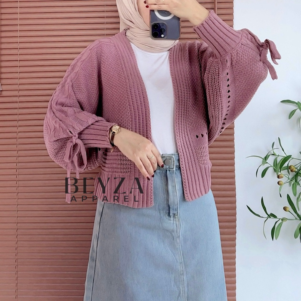 Jual [Beyza Apparel] Arumi Cable Cardi Outer Knitt Cantik Atasan Wanita Rajut Cadigan Lucu Bahan ...