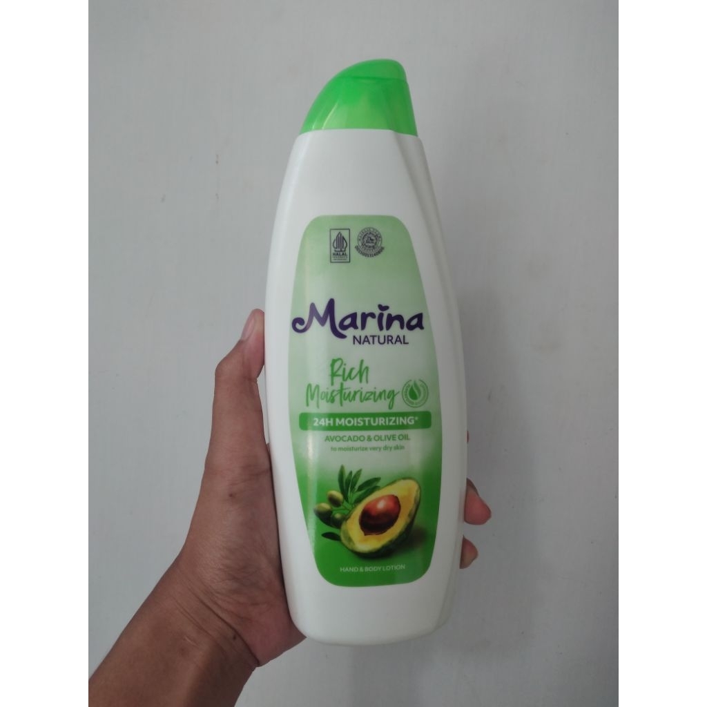 Jual Marina Hand Body Lotion Natural Rich Moisturizing Avocado & Olive Oil 475ml | Shopee Indonesia