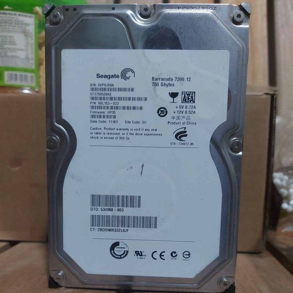 Jual Hardisk internal PC SATA 750GB Seagate Barracuda 7200 Sentinel 100% | Shopee Indonesia