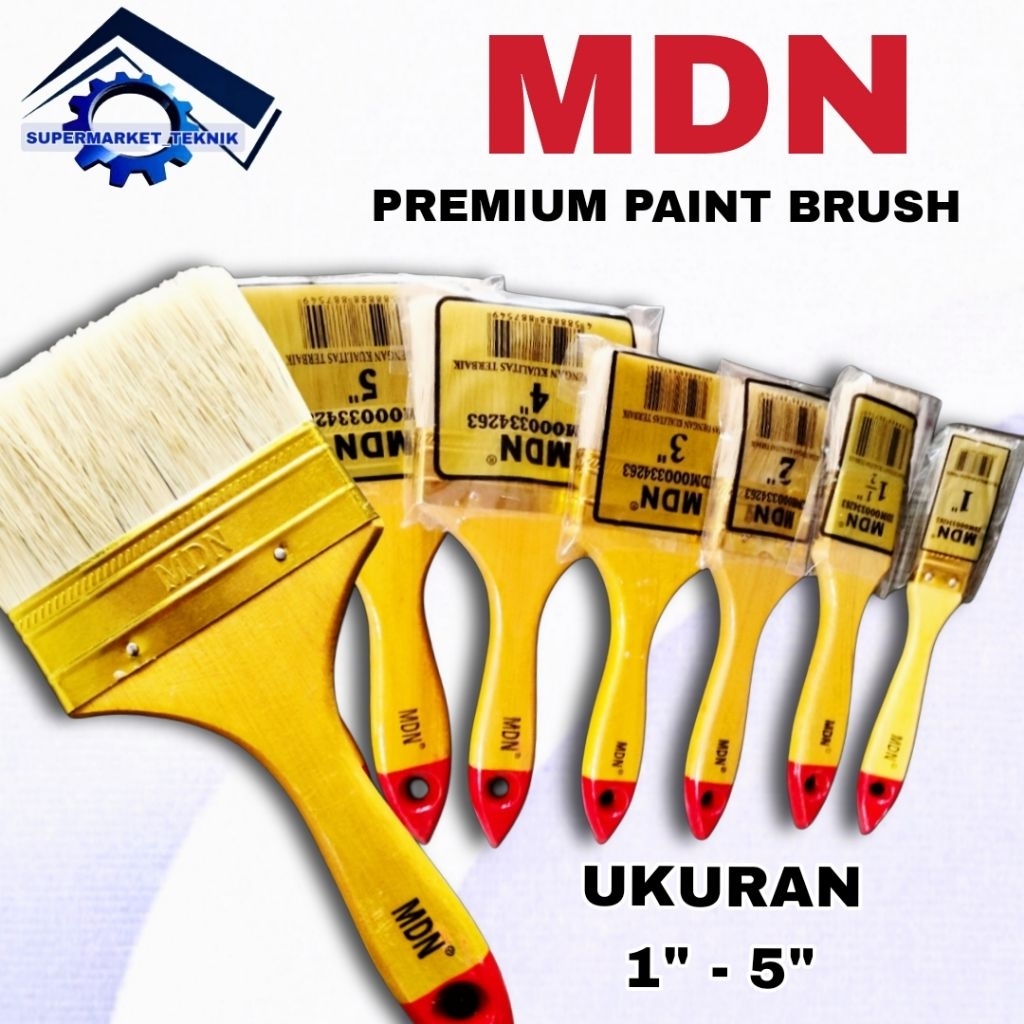 Jual KUAS CAT BAGUS MDN UKURAN 1" 1.5" 2" 2.5" 3" 4" 5" KUAS TEMBOK ...