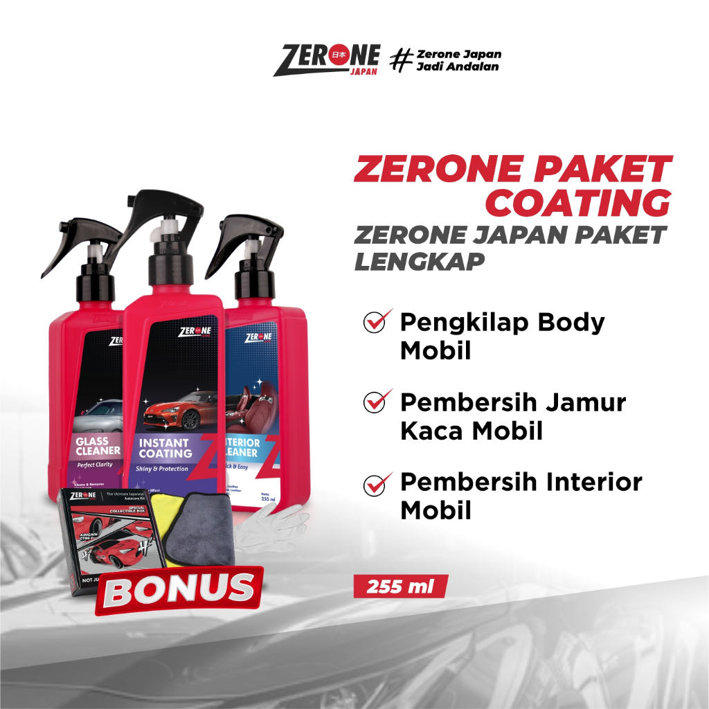 Jual Paket Coating Lengkap Zerone Japan Pembersih Jamur Kaca Mobil ...