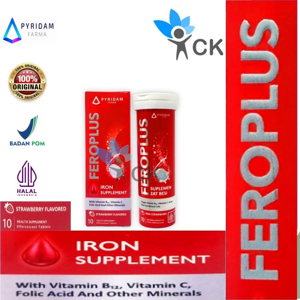 Jual FEROPLUS EFFERVESCENT TABLET BOX suplemen zat besi | Shopee Indonesia