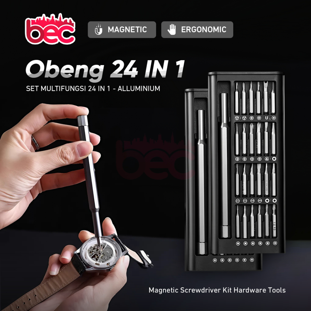 Jual [BEC] Obeng set 24in1 Obeng Magnet Multifungsi isi 24 Screwdriver ...