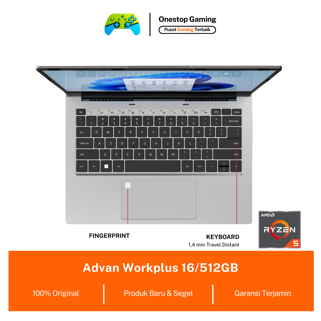 Jual ADVAN Work Plus R5-6600H 16GB 512GB 14" FHD Win11 Garansi Resmi ...