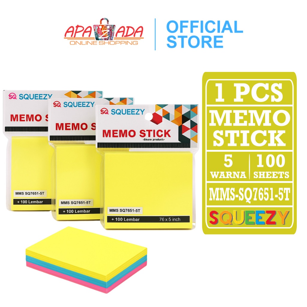 Jual Apazada - Sticky Note Warna Persegi [1 Pcs - 100 Lembar / Memo ...