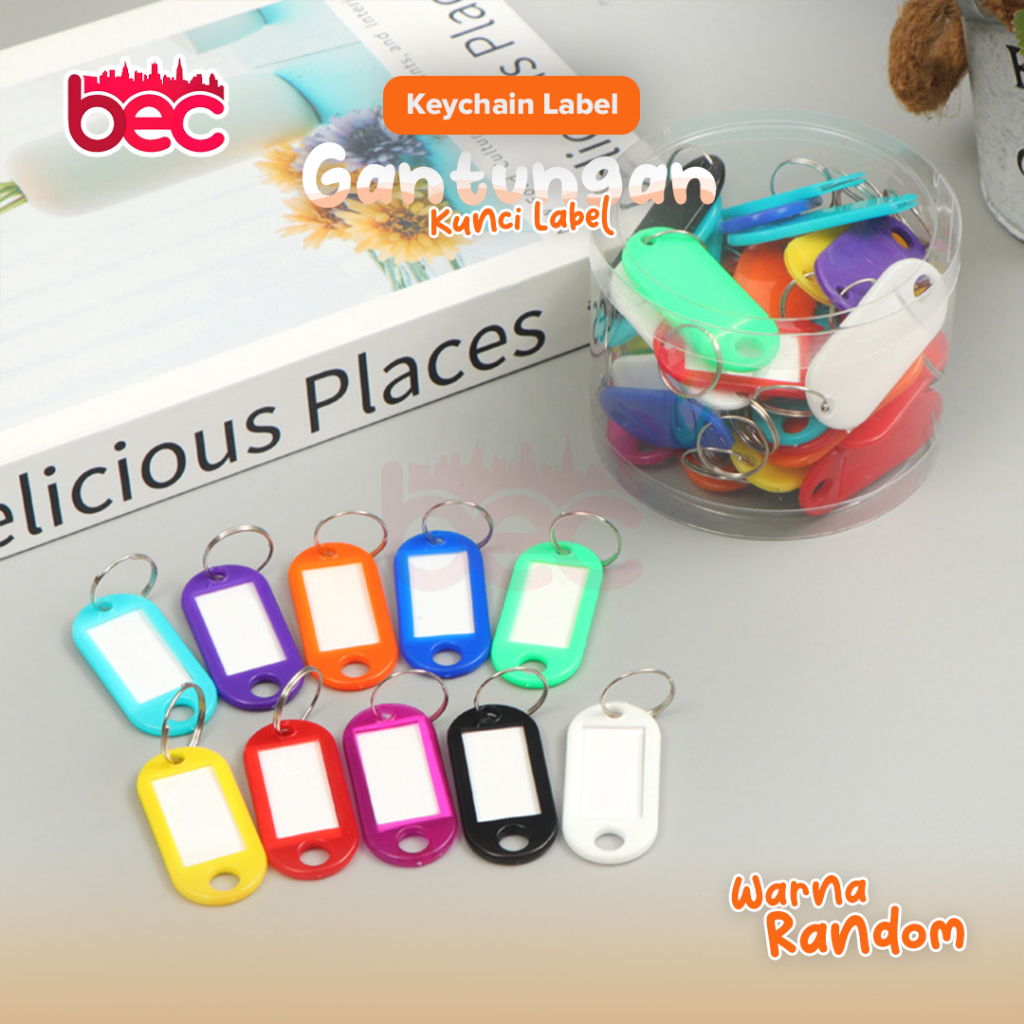 Jual [BEC] Tag Gantungan Kunci Label Nama | Keychain Ring Name Tag ...