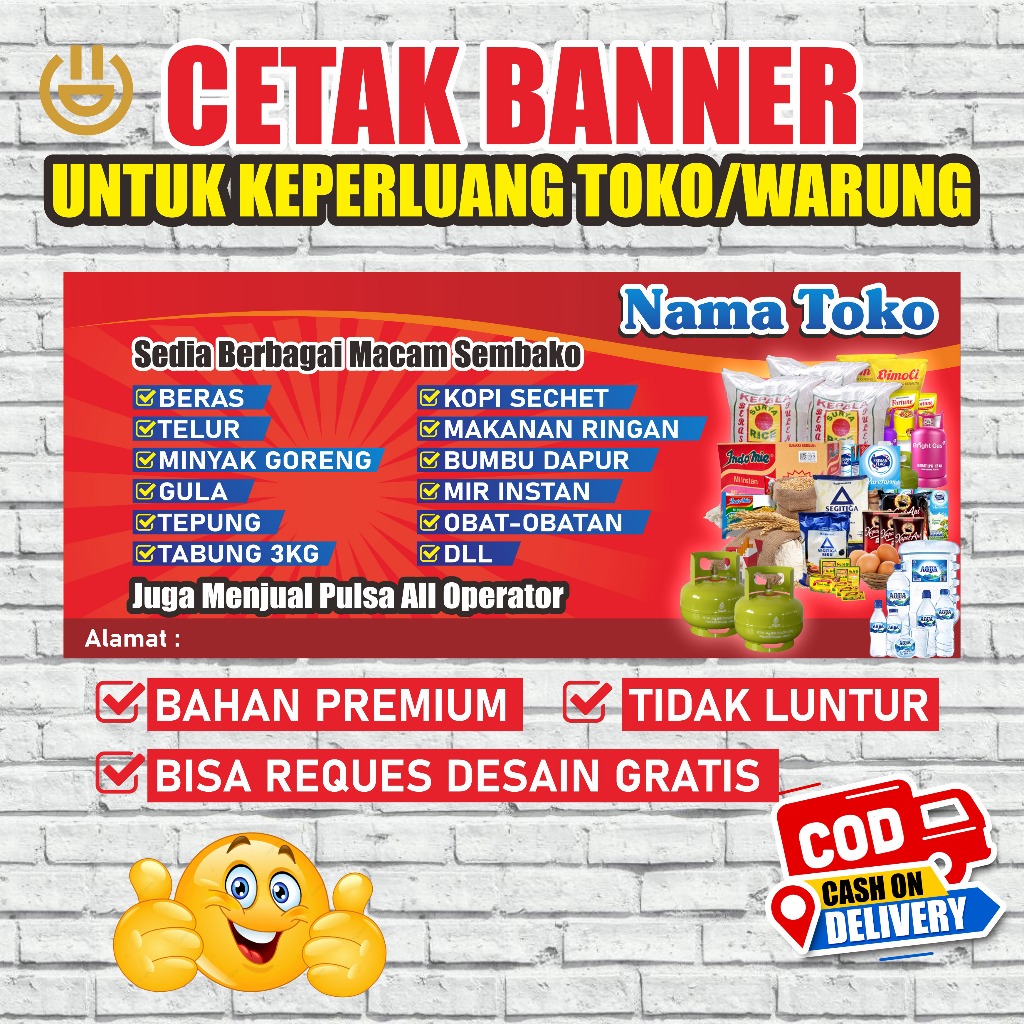 Jual Spanduk toko sembako | Banner Toko Sembako | Spanduk kelontong ...
