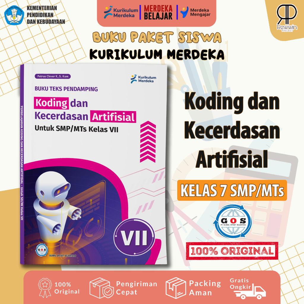 Jual Buku Pendamping Koding dan Kecerdasan Artifisial kelas 7 SMP/MTs ...