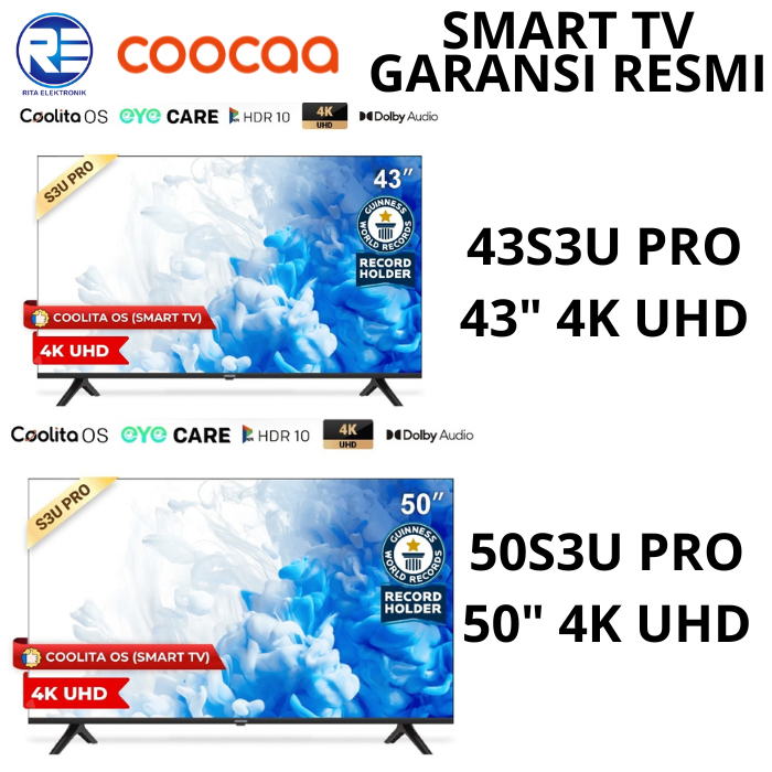 Jual Smart TV 43 Inchi dan 50 Inchi 4K Coocaa 43S3U PRO / 50S3U PRO ...
