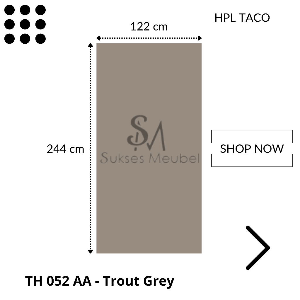 Jual TACO HPL Solid TH 052 AA - Trout Grey | Per 1 Lembar Ukuran 122cm ...